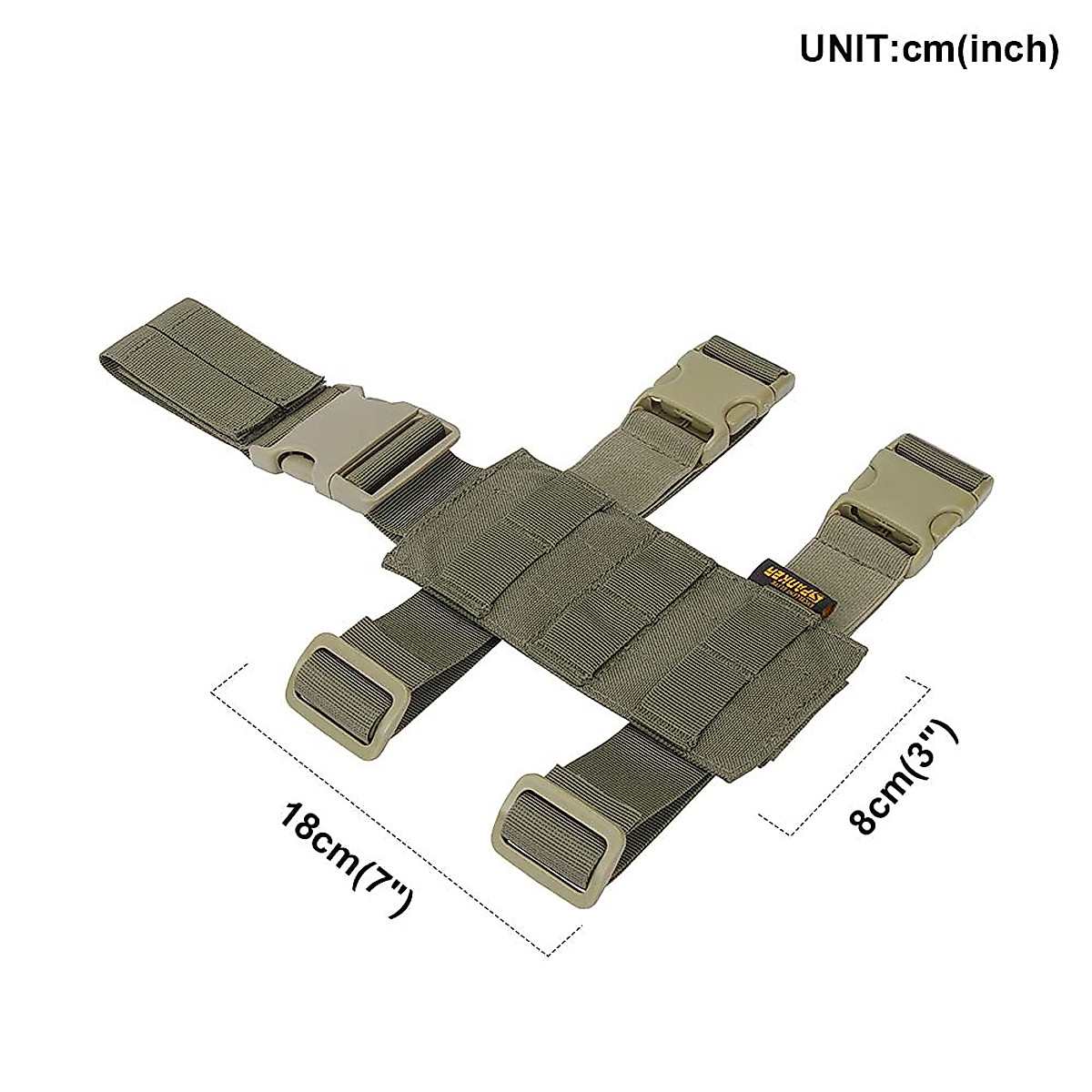 EXCELLENT ELITE SPANKER Tactical Drop Leg Holster Adjustable Drop Leg Platform Molle Module Universal Bag for Left/Right Leg(Ranger Green)