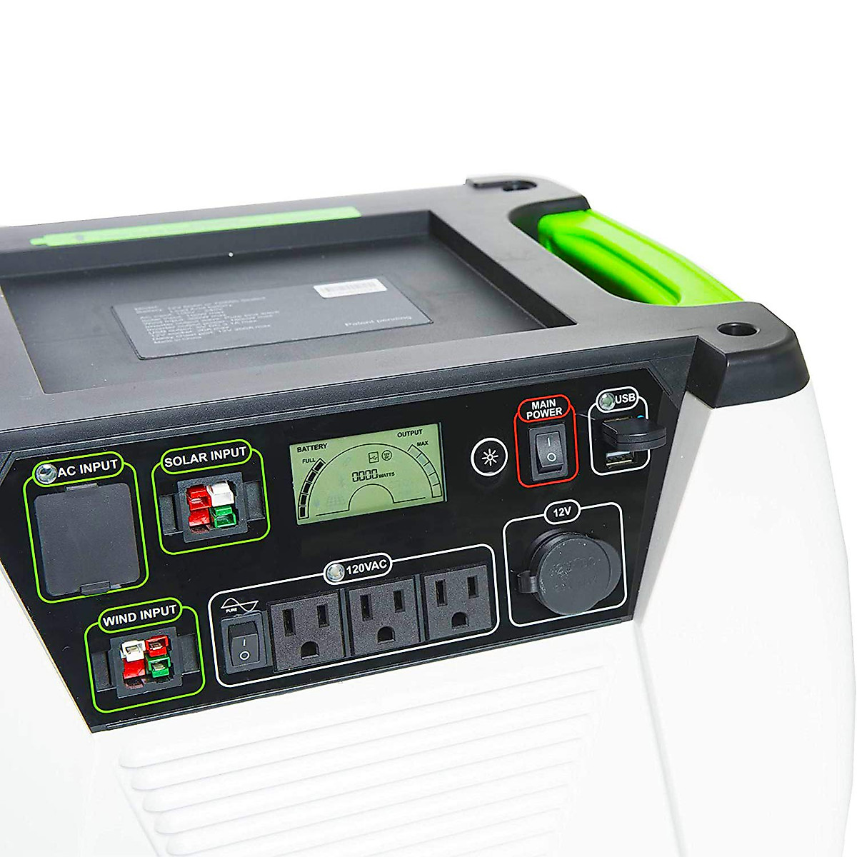 Nature's Generator with Cart -1800w Solar and Wind Powered Generator in Quiet Operation with 12V DC port,2 USB ports and 3 AC outlets