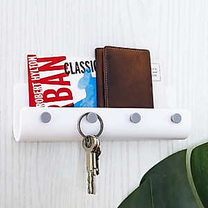 soclim Key Holder for Wall Entryway Mail Holder for Wall Adhesive Key Rack for Wall with 4 Key Hook Wall Key Holder Key Hanger for Wall Mail Organizer Wall Mount for Entryway, Mudroom, Hallway