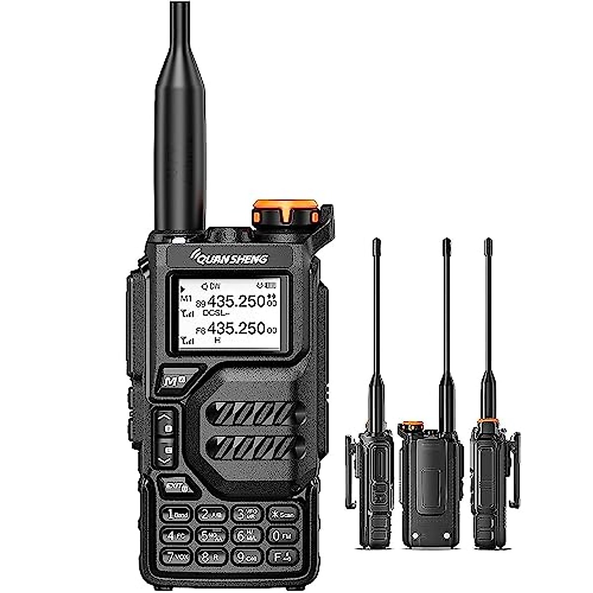QuanshengUVK5 AM/FM/DTMF walkie Talkie 200 Channel Three Frequency Receiving walkie Talkie NOAA Weather Forecast, with Flash VOX Replication Frequency LCD Display for Hiking Camping Trip (1 Piece)