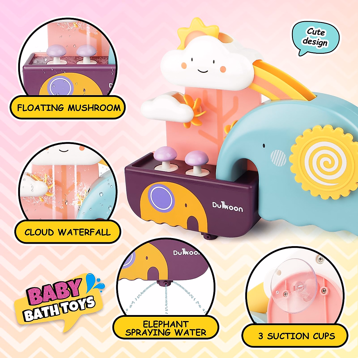 GILOBABY Baby Bath Toys, Bathtub Toys for Toddlers, Water Toys for Kids with Shower and Floating Squirting Toys, Baby Bath Tub Toys Set, Birthday Gifts for Boys Girls Ages 6+ Months