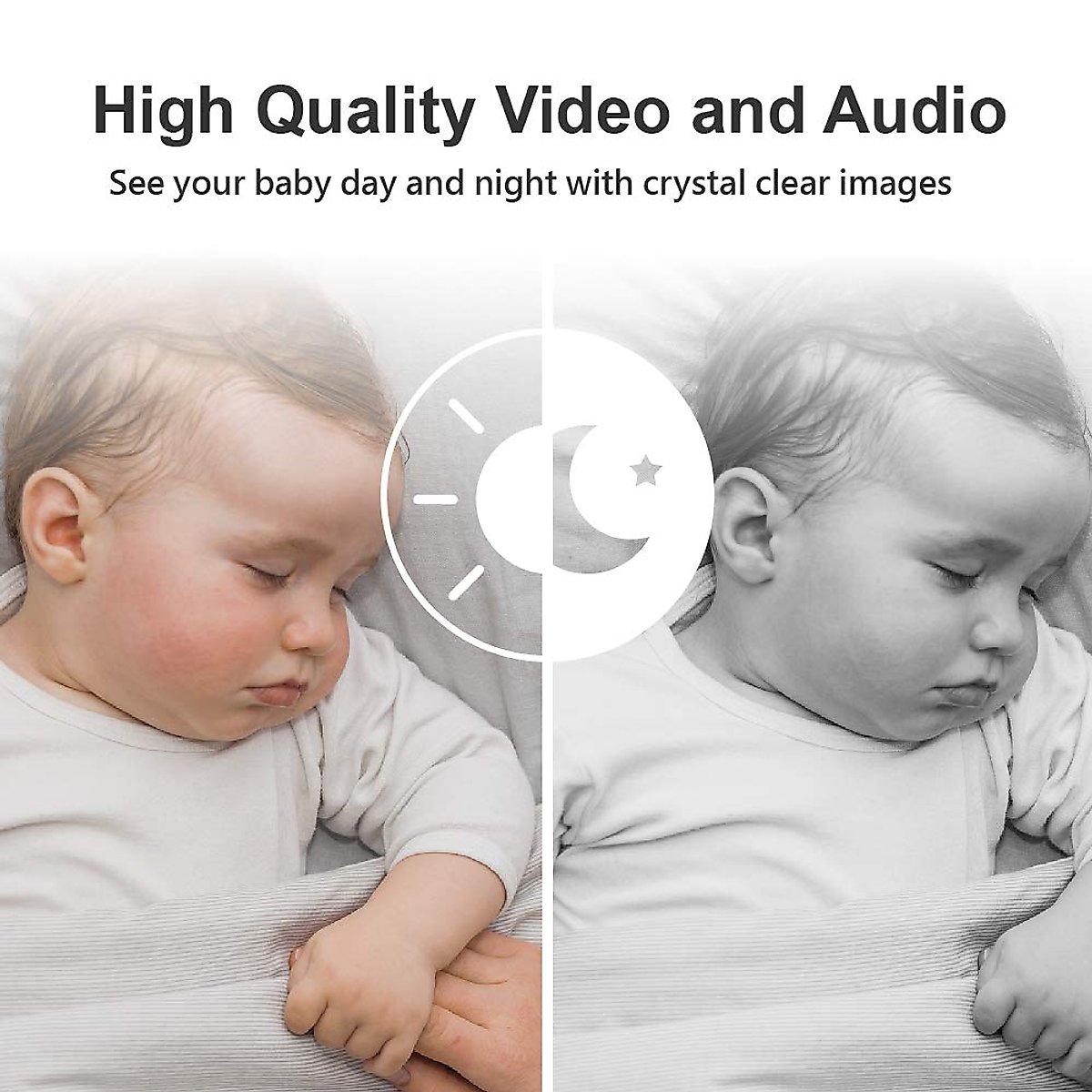nannio Hero3 Video Baby Monitor with Night Light Vibration Assistant, 3.5" Display, Auto Night Vision, 2 Way Audio Talk, Voice Activated, Temperature Sensor and Lullabies, no WiFi, 2 Years Warranty
