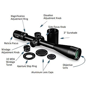 Vortex Optics Golden Eagle HD 15-60x52 Second Focal Plane Riflescopes - ECR-1 Reticle (MOA) , Black