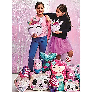 iscream Sweet Unicorn 7.5" x 9.5" Reversible Sequin Soft Fleece Back Mini Pillow