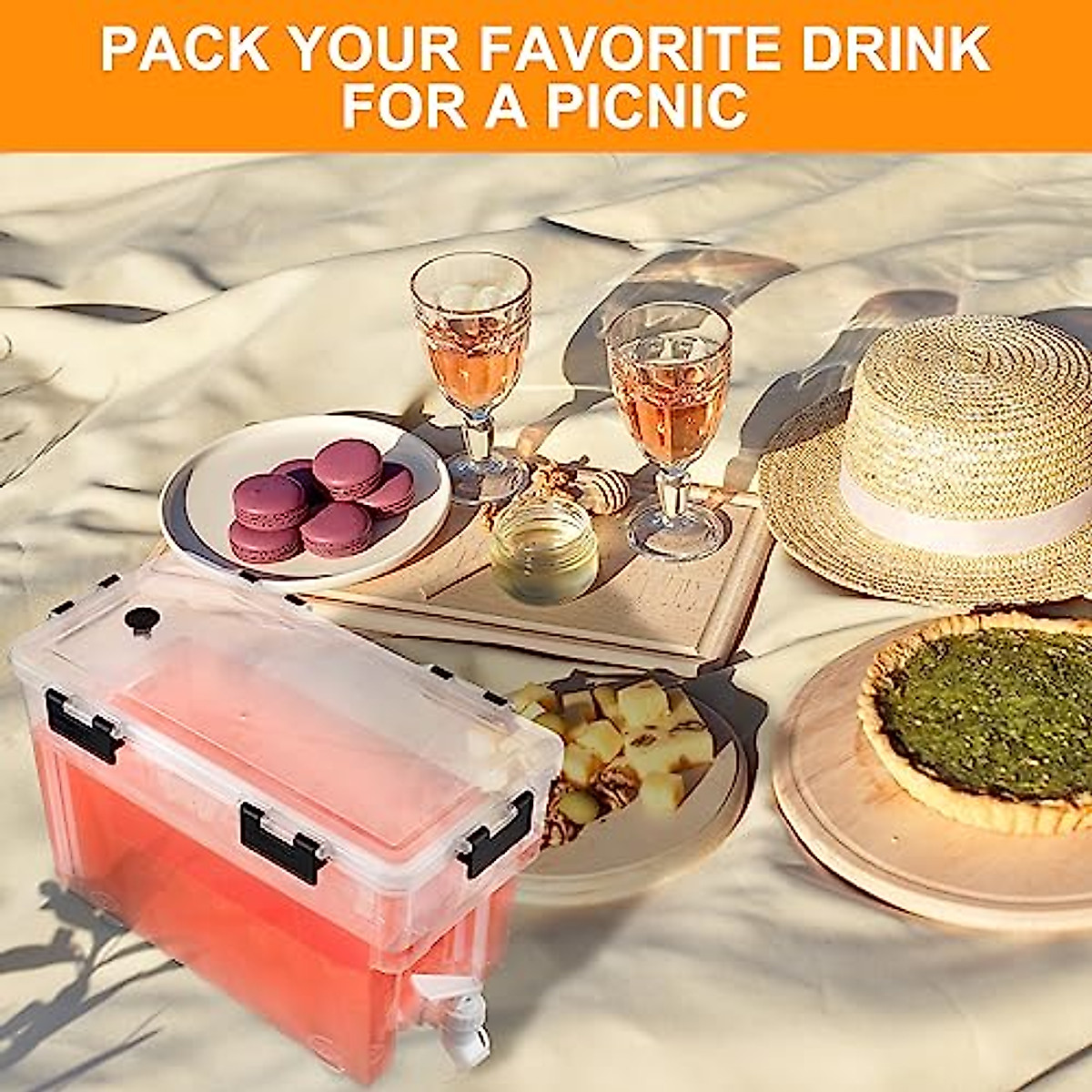 Zhehao 1.5 Gallon Drink Beverage Dispenser for Fridge with Spigot, Water Dispenser with Lids, Ice Drink Dispenser for Party Drink and Daily Use, 100% Sealed BPA FREE (3 Pcs)