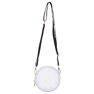 Olivia Miller Women's Fashion Cristabel Clear PVC Jelly, Canteen Mini Small Crossbody Bag w Detachable Strap, Casual Trendy Purse Handbag