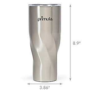 Primula Avalanche Double Walled Vacuum Sealed Thermal Insulated Tumbler Stays Cold or Hot All Day Long, Reusable Thermos, 1 Count (Pack of 1), Brushed Stainless Steel