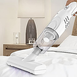 Dianli Cordless Vacuum Cleaner with 30 Mins Long Runtime, Powerful Suction,Lightweight Cordless Mattress Vacuum Cleaner, Portable Handheld Lazy Home Vacuum Cleaner, for Bed, Sofa, Carpet, Car (White)