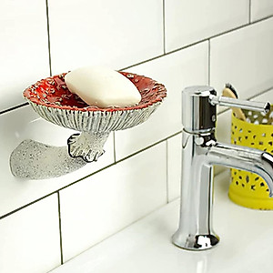 SHITOOMFE Mushroom Wall Shelf Mushroom Shelf, 3PCS Resin Mushroom Wall Shelf, Floating Mushroom Wall Decor, Hanging Fade-Resistant Cute Shelves for Bedroom, Living Room, Bathroom