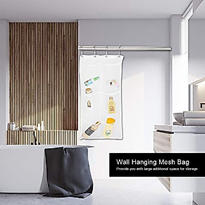 TOPINCN 6 Pockets Bath Toy Organizer Mesh Wall Hanging Shower Bag Quick Dry Home Bathroom Storage Holder
