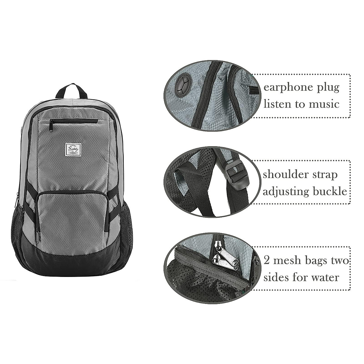 25L Lightweight Packable Backpack Handy Water Resistant Foldable Daypack Bag for Travel Camping Outdoor (Black)