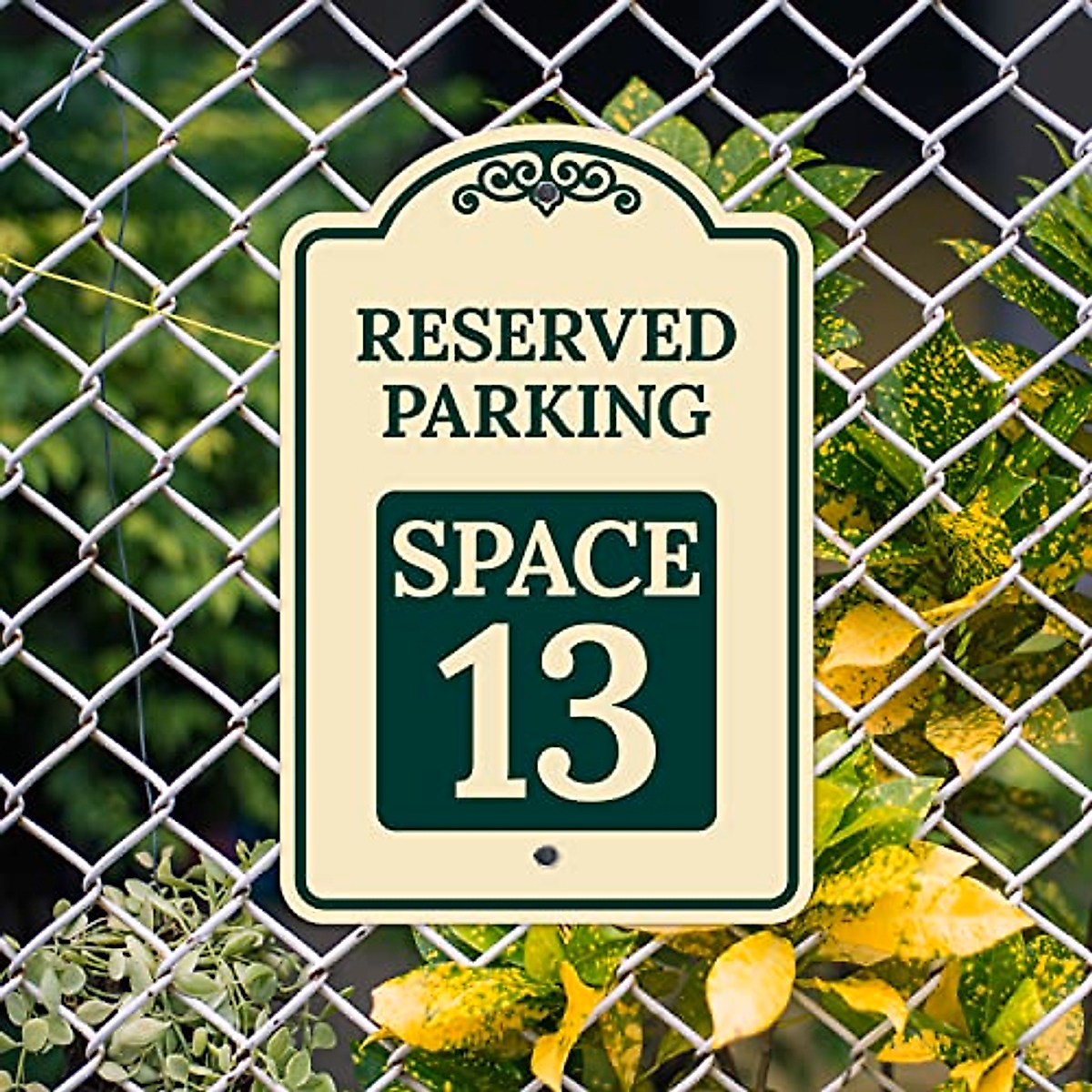 Reserved Parking Space 13 Décor Sign, Green Light, 12x18 Inches, ACM, Fade Resistant, Made in USA by Sigo Signs