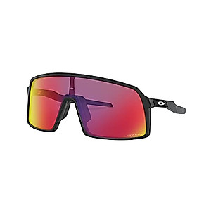 Oakley Men's OO9406 Sutro Rectangular Sunglasses, Matte Black/Prizm Road, 37 mm