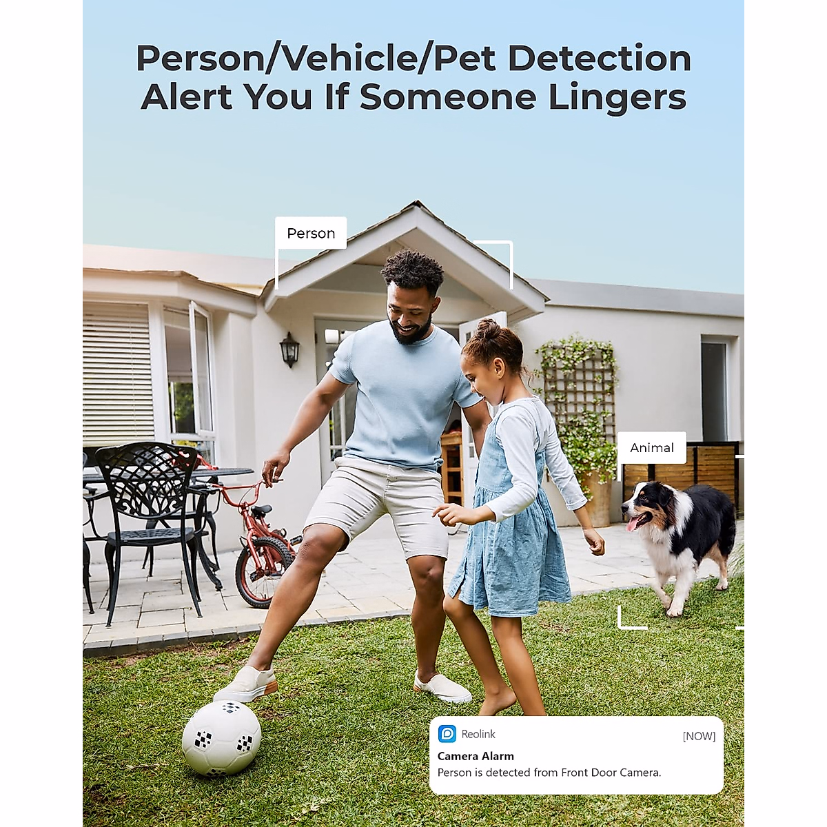 REOLINK 4K Outdoor Security Camera System, Home Surveillance IP PoE Camera with 3X Optical Zoom & 25FPS Daytime Video, Human/Vehicle/Pet Detection, Work with Smart Home, Up to 256GB SD Card, RLC-822A