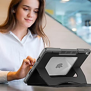 OCYCLONE Protective Case for iPad Air 3rd Generation and iPad Pro 10.5 inch, 7 Viewing Angles Magnetic Stand with Pencil Holder, Black