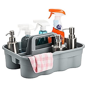Lawei Cleaning Supplies Caddy, Plastic Cleaning Tool Caddy with Handle, Portable Shower Basket Storage Caddy Tote Organizer for Cleaning Products, Spray Bottles, Cleaning Brush Sponge Bottle Holder