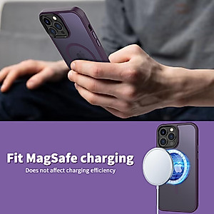 CACOE Magnetic Case for iPhone 13 Pro Max 6.7 inch-Compatible with MagSafe & Magnetic Car Phone Mount,TPU Thin Phone Cases Cover Protective Shockproof Anti-Fingerprint(Dark Purple)