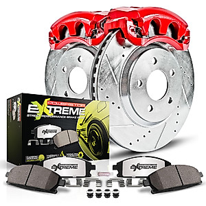 Power Stop KC5293-26, Z26 Rear Caliper Kit-Drilled/Slotted Rotors, Carbon Ceramic Brake Pads, Calipers For Lincoln Town Car 2003-2011 [Model Specific]