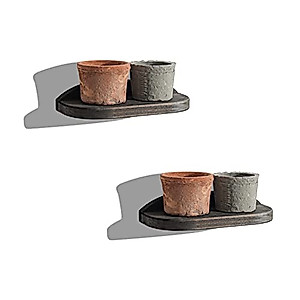 Freezing point Small Floating Shelves for Wall Set of 2 Semicircle Wood Trapezoid 10×4Inch Mini Wall Shelf Decor Plant Display Mounted Kitchen Bathroom Bedroom Corner Decorative Storage Tiny Stand