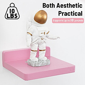 NIUBEST Small Floating Shelf,5 Inch Mini Shelves,Set of 3 Small Wall Shelf for Bedroom Living Room Bathroom Kitchen Office,Pink Room Decor