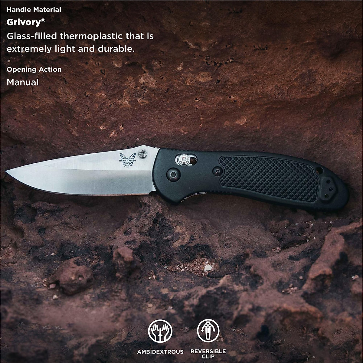Benchmade - Griptilian 551-S30V EDC Knife with Black Handle (551-S30V)