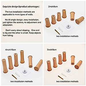 HomeDo Wall Hooks Rack, Wooden Coat Hooks Wall Mounted, Entryway Hat Rack, Decorative Hooks Single Organizer Wall Hanger Hat Hook Towel Rack, Heavy Duty Hooks (Beech-2inch-5Pack)