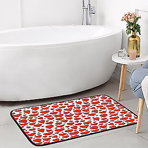KOBLEN Red Love Heart Kitchen Rugs Non Slip Washable Absorbent Kitchen Mats 20x39 inch Cushioned Anti Fatigue Kitchen Floor Mats for in Front of Sink