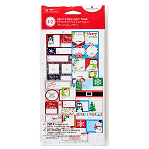 American Greetings Christmas Gift Tags Self-Adhesive, Holiday Designs (112-Count)