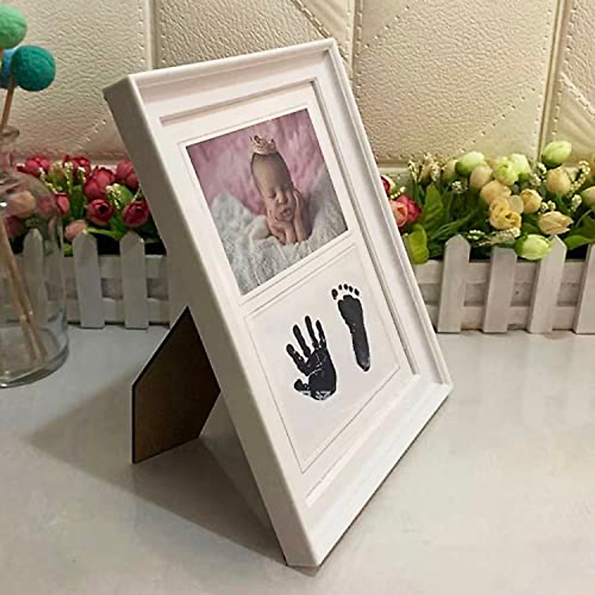ZXT-parts 9x7 Baby Picture Frames Handprint and Footprint Kit. Photo Frame for Newborn. Opening 4.7x3.1 inch. White.
