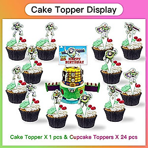 FNTOO Buzz Lightyear Party Supplies Plates Favors Decorations Backdrop Decor Banner Birthday Cake Topper, N02660