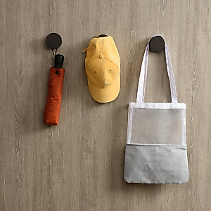 GUDEE Ran Bamboo Wall Mount Round Hooks, Heavy Duty Modern Decorative Durable Hanger for Hanging Bags, Shoes, Towels, Accessories and More in Foyer, Kitchen, Bedroom, Closet in Color Brown