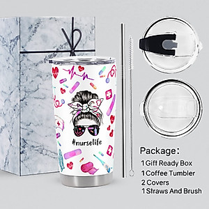 Nurse Gifts, Appreciation Nurse Gifts, Funny Nurse's Day Gifts, Nurse Tumbler for Nurses Week, Birthday, Appreciation, Christmas, Medical School Graduation Gift 20 oz Nurse Travel Tumbler