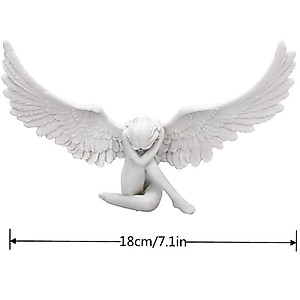 L-ELEGANT Angels Wings Garden Decor Statues,Angel Art Sculptures Ornaments for Bedroom Living Room,Redemption Angel Garden Figures Figurines Creative Angel Sculptures-Redemption Angel 18cm(7inch)