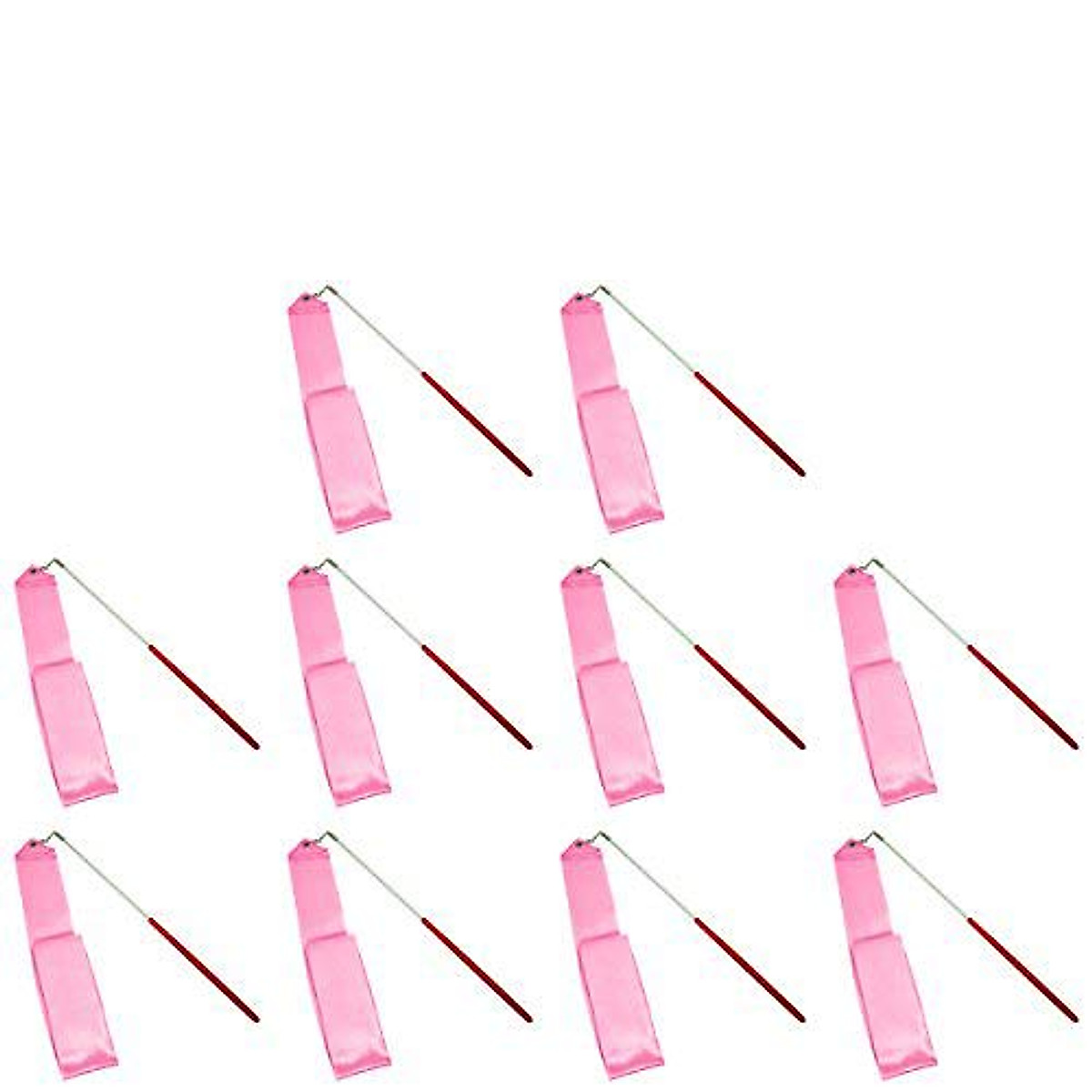 SunbowStar Gymnastic Ribbon 2M Gym Dance Rythemic Twirling Exercise Art Rod Stick 10pcs for Pink