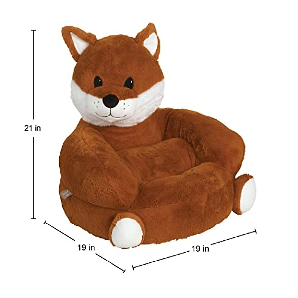 Trend Lab Fox Toddler Chair Plush Character Kids Chair Comfy Furniture Pillow Chair for Boys and Girls, 21 x 19 x 19 inches