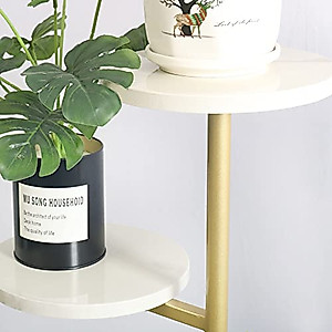 HAINARverS Gold Metal Plant Stand Indoor outdoor, marble 5Tier H49inch Tall Planter Stand Corner Flower Pot Holder multiple Shelves Plant Display for Patio Garden Living Room（5Tier Gold）