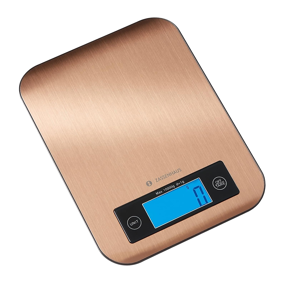 Zassenhaus Pure Digital Kitchen Scale, 9.3" x 6.9", Copper
