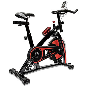 FRP Indoor Stationary Bike with 22 LB Flywheel, Exercise Bike Stationary for Home Gym with Digital Monitor, 285 LB Max RED