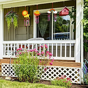 Jetec Wind Chime for Kids DIY Wooden Classroom Wind Chime Decorative Wooden Hanging Wind Chime Animal Wind Chimes Wood Wind Chimes for Kids DIY Craft Birthday Party Favors(12pcs)