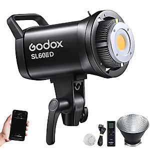 Godox SL60IID 70W LED Video Light, 18600Lux@1M 5600K COB LED Continuous Light, Bluetooth App&2.4G Wireless Remote Control 8 Built-in Fx Effects, TLCI/CRI 97+/96+Bowens Mount Studio Light