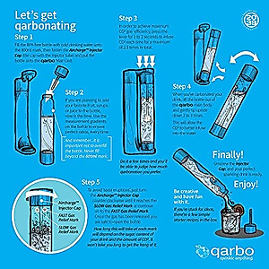 Twenty39 qarbo sparkling water maker with 4 bottles, and 3 aircharge caps (Black)