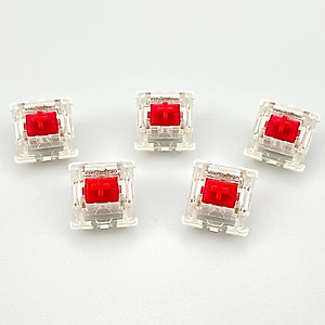 kutethy Gateron G Red Pro Switches Pre-lubed 3pin RGB SMD Linear for Gaming Mechanical Keyboard (72 Pcs, Red)