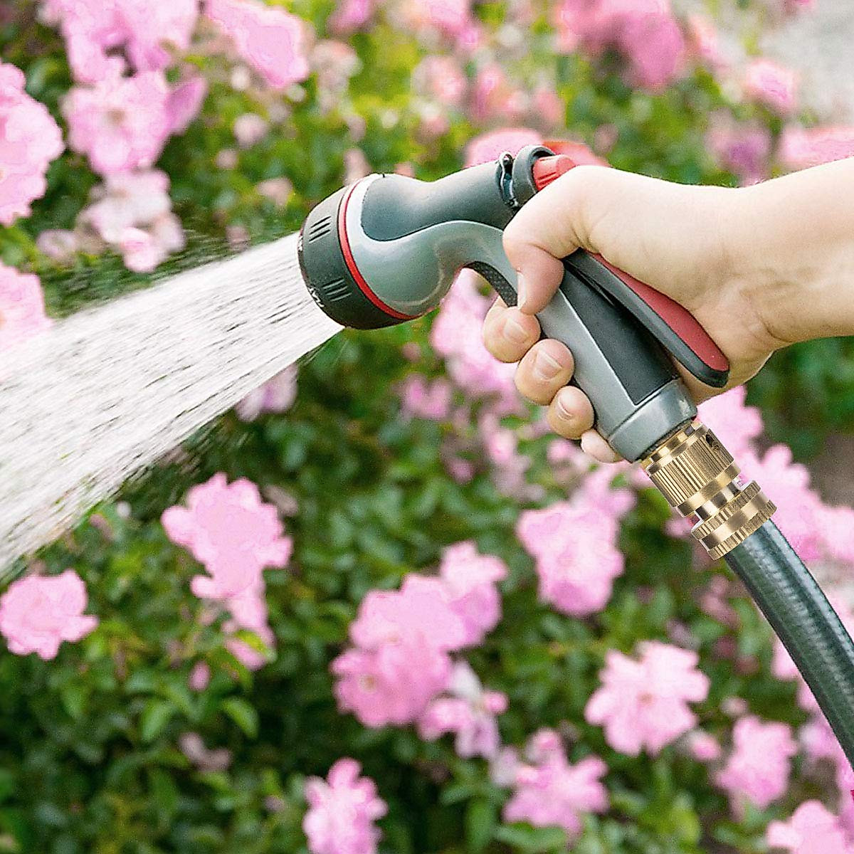 8PCS Garden Hose Quick Connector, 3/4 inch GHT Solid Brass Water Hose Thread Fittings, Easy Connect & Disconnect Adapters, Male and Female(2+2 Pairs)