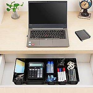 CHEFSTORY 23 Pack Desk Drawer Organizers, 4 Sizes Office Desk Organizer Tray Bins, Office Organizer with Non-slip Pads for Home Organization and Storage