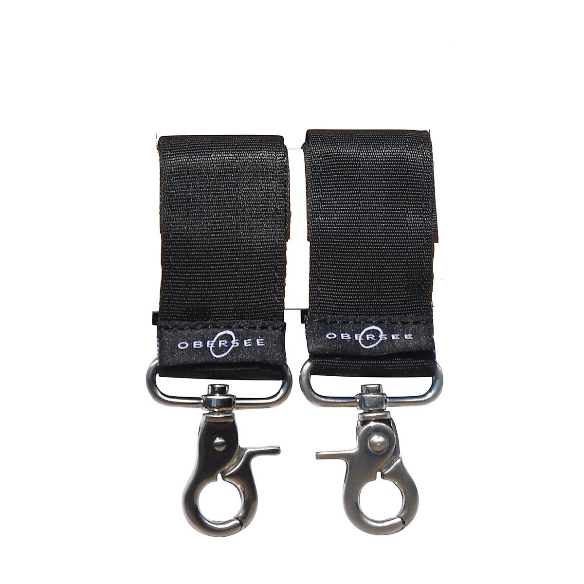 Obersee Universal Stroller Straps for Diaper Bags, 360 Degree Rotation for Super Convenience (Black)