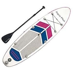 Aqua Plus 6inches Thick Inflatable SUP for All Skill Levels Stand Up Paddle Board,Paddle,Double Action Pump,ISUP Travel Backpack, Leash,Shoulder Strap,Youth,Adult Inflatable Paddle Board