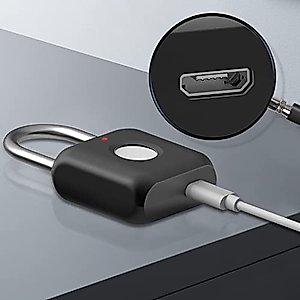 Fingerprint Padlock eLinkSmart App Locker Lock Fingerprint & Phone App, Remotely Authorized, Unlock Record, Schedule, Bluetooth Lock for Gym Locker, School Locker, Backpack, Suitcase, Luggage, Black