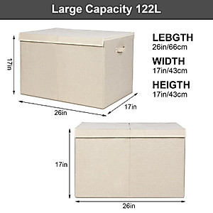 popoly Toy Box Chest 26"x17" x17", Large Toy Box Chest 25"x13" x16"