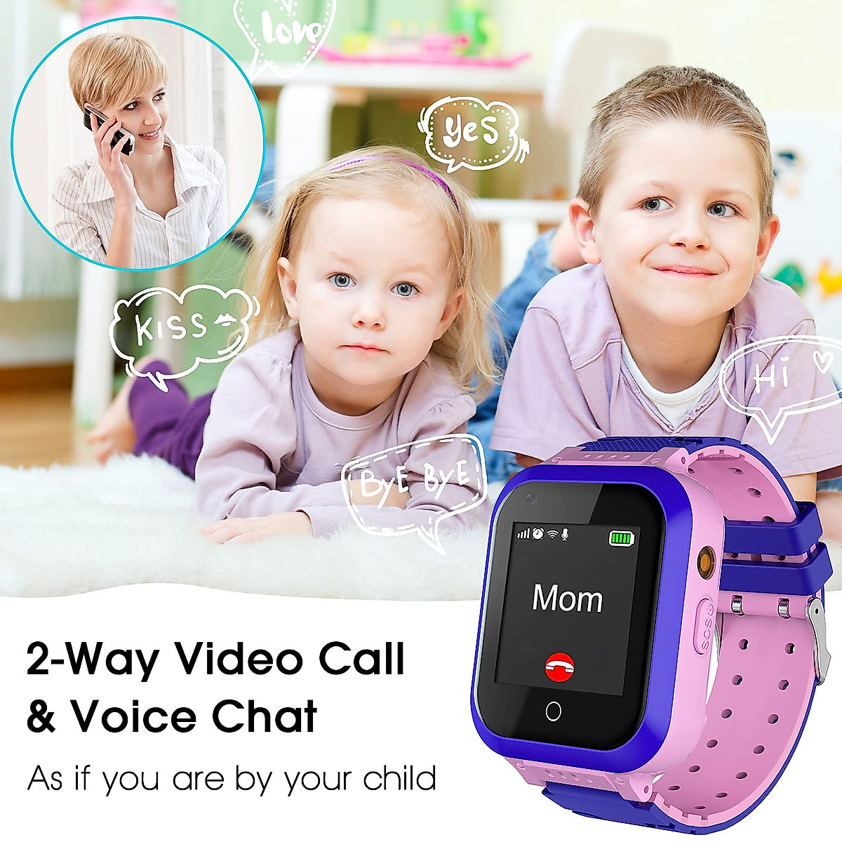 cjc 4G Kids Smartwatch, Smart Watch for Kids, IP67 Waterproof Watches with GPS Tracker, 2 Way Call Camera Voice & Video Call SOS Alerts Pedometer WiFi Wrist Watch, 3-12 Years Boys Girls