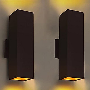 iYogaled 2 Pack Up Down Outdoor Wall Lights, Patio Wall Light Fixture, Oil Rubbed Bronze Porch Lights Outdoor Wall, Anti Rust Waterproof Outdoor Wall Sconce for Garage, Balcony, Backyard - ETL Listed